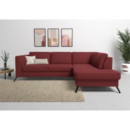 Sit & More sit&more Ecksofa &raquo;Olsen L-Form&laquo; inklusive Sitztiefenverstellung, wahlweise mit Bettfunktion, 15cm hoch rot 100% Polyester