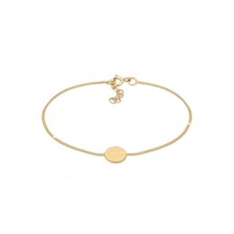 Elli Damen Armband &raquo;Kreis Pl&auml;ttchen Matt Basic Geo 925 Silber&laquo; gold