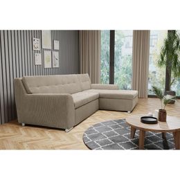 DOMO collection Ecksofa &raquo;Treviso viele Bez&uuml;ge, auch in Cord, L-Form, B/T/H: 267/80/83 cm&laquo; mit Bettfunktion, inkl. Zierkissen, Unser Dauertiefpreis 