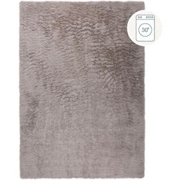FLAIR RUGS Hochflor-Teppich &raquo;Alpine Faux Fur&laquo; rechteckig 35 mm H&ouml;he waschbarer Kunstpelzteppich. Wohnzimmer, Schlafzimmer grau Kunstfaser