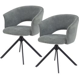 Tom Tailor HOME Armlehnstuhl &raquo;CURVY ARMCHAIR&laquo; (Set) 2 Stk.mit Armlehnen, drehbar, R&uuml;ckholfunktion, R&uuml;ckenausschnitt schwarz Metall, Stoff