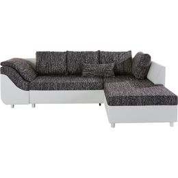 Collection AB Ecksofa &raquo;Sally L-Form&laquo; mit und ohne Bettfunktion, inklusive loser R&uuml;cken- und Zierkissen schwarz-wei&szlig; Microfaser PRIMABELLE (100% 
