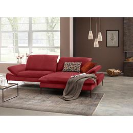 W.Schillig Ecksofa &raquo;enjoy&MORE, Designsofa, elegant und bequem, L-Form&laquo; Sitztiefenverstellung, F&uuml;&szlig;e bronze pulverbeschichtet, Breite 294 cm rot 