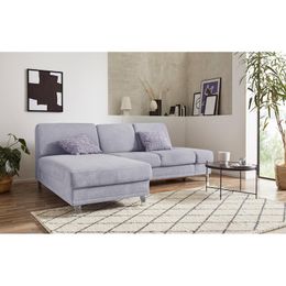 Sit & More sit&more Ecksofa &raquo;Clio L-Form&laquo; wahlweise mit Bettfunktion oder Vorziehsitz und Bettkasten, Federkern silber