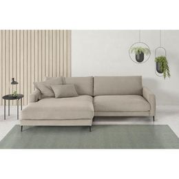 Home Affaire Ecksofa &raquo;Downtown, B/T/H: 272/190/84 cm L-Form&laquo; weicher Sitzkomfort auch in Cord und Boucl&eacute;, incl. Zierkissen beige 95% Polyester, 5% 