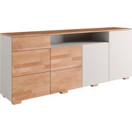 OTTO home Sideboard &raquo;Citra teilmassiv&laquo; Breite 200cm,moderne grifflose Optik mit push to open Funktion grau FSC -zertifizierter Holzwerkstoff, 