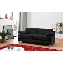 Bali Schlafsofa &raquo;Viola, Dauerschl&auml;fer mit Seitenkissen&laquo; in 140er und 160er Breite, 3 Varianten, auch mit Ergoflex-Lattenrost grau 100% Polyester