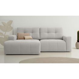 Home Affaire Ecksofa &raquo;Turnon, Lounge-sofa, Breite 221 cm&laquo; Chenille, mit Knopf- und Doppelsteppung, elegantes Aussehen grau 100% Polyester