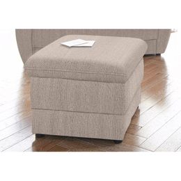 DOMO collection Polsterhocker &raquo;Lale&laquo; beige Struktur grob (85% Polyester, 15% Polyacryl);Struktur (100% Polyester);Microfaser PRIMABELLE (100% 