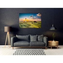 queence Acrylglasbild &raquo;Edgar&laquo; Himmel Landschaft Leuchtturm Spa Spa Bilder Wiesen & B&auml;ume 1 Stk. tlg. Fine Art-Print in Galeriequalit&auml;t gelb Acrylglas