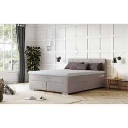 COTTA Boxspringbett &raquo;Simba&laquo; Topseller! wahlweise mit oder ohne Matratze und Topper bestellbar grau Polyester