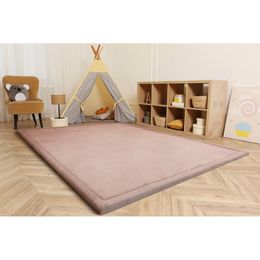 Paco Home Teppich &raquo;Tatami 475&laquo; rechteckig 24 mm H&ouml;he Kurzflor, Uni-Farben, mit Memory Foam, waschbar pink Polyester