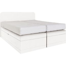 Westfalia Schlafkomfort Boxspringbett wahlweise mit Bettkasten wei&szlig; Box und Kopfteil: Microvelours (100% Polyester) oder Kunstleder (Polyurethan);Bezug der Obermatratze: 100%