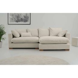 Home Affaire Ecksofa &raquo;Coray&laquo; Breite 266 cm, extra weich und kuschelig, mit Federn und Daunen beige 100% Polyester