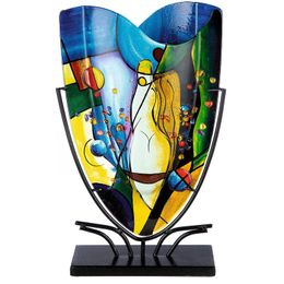Casablanca by Gilde Tischvase &raquo;Magic, Dekovase&laquo; Vase aus Glas, mit schwarzem Metallfu&szlig; bunt Glas, Metall