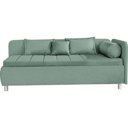 Alina Schlafsofa &raquo;Kiana&laquo; mit Bettkasten und Zierkissen, Liegefl&auml;che 90/200 cm oder 100/200 cm gr&uuml;n Struktur TMD (100% Polyester)