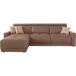DOMO collection Ecksofa &raquo;Ava mit moderner Sitzheftung & toller Doppelnaht, komfortabel, L-Form&laquo; mit Recamiere, inkl. Federkern, wahlweise mit 