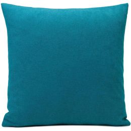 G&ouml;zze Dekokissen &raquo;Darco Uni&laquo; 1 St&uuml;ck, Ma&szlig;: 45 x 45 cm, mit F&uuml;llung blau Polyester