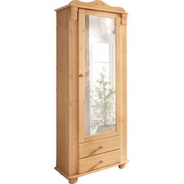 Home Affaire Garderobenschrank &raquo;Adele&laquo; mit Spiegel, Breite 63 cm, mit 2 Schubladen, aus massiver Kiefer, FSC beige
