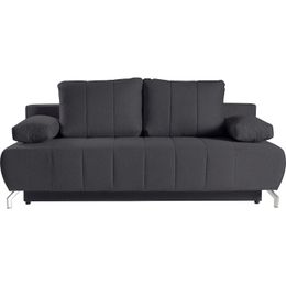 WERK2 Schlafsofa &raquo;Troya Bettsofa mit Bettkasten und Federkern, Breite 210cm&laquo; 2-Sitzer Sofa und Schlafcouch mit Federkern & Bettkasten grau 100% 