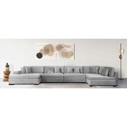 Home Affaire Wohnlandschaft &raquo;Skara XXL U-Form&laquo; Lounge-Sofa XXL mit Federkern-Polsterung, in vielen Bezugsvarianten grau 100% Polyester