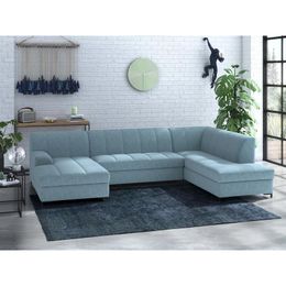 Home Affaire Wohnlandschaft &raquo;Balme, moderne Formensprache, zeitloses Design, U-Form&laquo; Inkl. Zierkissen, wahlweise mit Bettfunktion blau 95% Polyester, 
