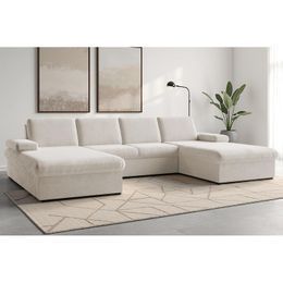 Sit & More sit&more Wohnlandschaft &raquo;Moreno U-Form, B: 309 cm&laquo; mit Armteilverstellung, optional Bettfunktion beige 100% Polyester