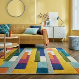 FLAIR RUGS Teppich &raquo;Spectrum&laquo; rechteckig 8 mm H&ouml;he Handgeschnitzt Teppich bunt Kunstfaser