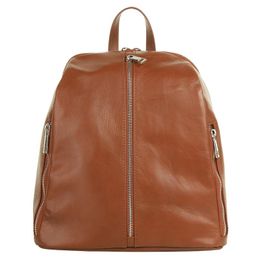 Samantha Look Damen Cityrucksack echt Leder, Made in Italy braun B/H/T: 30cm x 20cm x 5cm, onesize