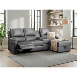 OTTO home Ecksofa &raquo;NAPORI Multimediasofa, 3er Kinosessel XXL, L-Form, 3 Bezugsstoffe&laquo; Kinosofa mit Relaxfunktion, Getr&auml;nkehalter, Staufach und 