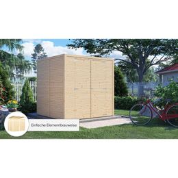 Konifera Gartenhaus &raquo;Beno 3 Fineline Flachdach&laquo; beige Massivholz