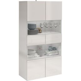 OTTO home Vitrine &raquo;Egypt&laquo; 2 Glast&uuml;ren, Front Hochglanz lackiert, Korpus matt wei&szlig; FSC -zertifizierter Holzwerkstoff, Glas