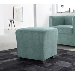 Home Affaire Hocker &raquo;Bob&laquo; gr&uuml;n Luxus-Microfaser (92% Polyester, 8% Nylon);Struktur fein ( 100% Polyester);Struktur in Chenille-Optik (30% Polyester, 