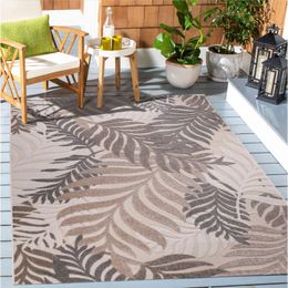 Sanat Teppich &raquo;Floral Outdoor&laquo; rechteckig 6 mm H&ouml;he In- und Outdoor geeignet, florales Design, Balkon, Terasse beige Kunstfaser