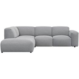 FLEXLUX Ecksofa &raquo;Lucera, super bequem durch hochwertigen Sitzaufbau mit Kaltschaum&laquo; modern & anschmiegsam, L-Form, Designsofa grau 100% Polyester
