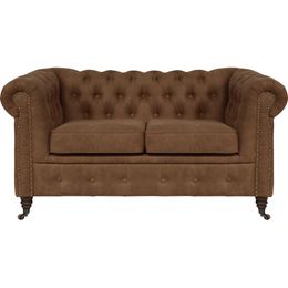 Home Affaire Chesterfield-Sofa &raquo;Aarburg&laquo; aufw&auml;ndige Knopfheftung und Ziern&auml;gel im Chesterfield-Design braun 100% Polyester