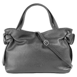 Samantha Look Damen Henkeltasche echt Leder, Made in Italy schwarz