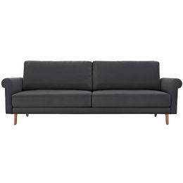 Creation BY ROLF BENZ 2-Sitzer &raquo;CR.450, Designsofa, Loungesofa&laquo; modern Landhaus, F&uuml;&szlig;e in Nussbaum, Breite 168 cm schwarz NaturLEDER OSKAR (echtes 
