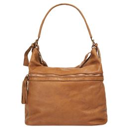 Samantha Look Damen Shopper echt Leder, Made in Italy braun