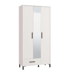 Home Affaire Garderobenschrank &raquo;Orkney Kleiderschrank, Stauraumschrank, Flurschrank, H&ouml;he 193 cm&laquo; Spiegelt&uuml;r, Breite 93 cm, ausziehbare Kleiderstange,