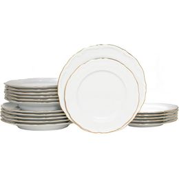 Creatable Teller-Set &raquo;Maria Theresia, Tellerset 18-tlg&laquo; Traditionelle Porzellanform gold Porzellan