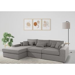 OTTO home Ecksofa &raquo;Enid L-Form&laquo; 3 Teile, bestehend aus Modulen, in vielen Bez&uuml;gen, auch in Breitcord beige Baumwollmix (60% Baumwolle/40% Leinen);