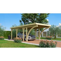 Karibu Einzelcarport &raquo;&raquo;Classic 2 SET&laquo; Stahl-Dach Variante C, mit zwei Einfahrtsbogen&laquo; Massivholz 250 cm KDI aus Masivholz