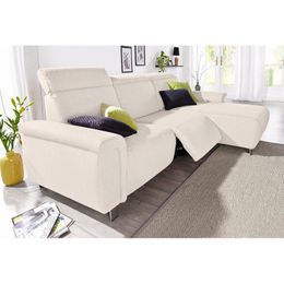Sit & More sit&more Ecksofa &raquo;Township L-Form&laquo; wahlweise mit elektrischer Wallfree-Funktion beige Luxus-Microfaser (100% Polyester);NaturLEDER Punch (echtes 