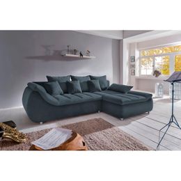 Home Affaire Ecksofa &raquo;Imola, bequem, aktuelle Steppung im Sitz, L-Form, Breite 270cm&laquo; wahlweise mit Bettfunktion blau Microfaser PRIMABELLE (100% 