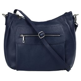 Samantha Look Damen Umh&auml;ngetasche echt Leder, Made in Italy blau