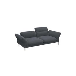 FLEXLUX 2,5-Sitzer &raquo;Salino, Funktionssofa, Relaxsofa&laquo; Sofa mit Arm- und Kopfteil-Verstellungen, Kaltschaum & Stahl-Wellen grau 100% Polyester