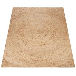 Paco Home Teppich &raquo;Skive 687&laquo; rechteckig 13 mm H&ouml;he handgeflochten, Kreis Muster, Naturfaser, auch als L&auml;ufer beige Jute