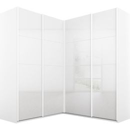 Rauch Schwebet&uuml;renschrank &raquo;Kleiderschrank Garderobe Eckkleiderschrank QUADRA mit edler Glasfront&laquo; Ma&szlig; 181x187 cm, H&ouml;hen 210/229 cm, inkl. Soft-Close-