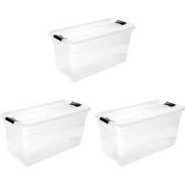 keeeper Aufbewahrungsbox &raquo;Cornelia, 3er Set, 83 L, 79,5 x 39,5 x 40 cm&laquo; durch Clips verschlie&szlig;bar, Griffe am Boden Kunststoff